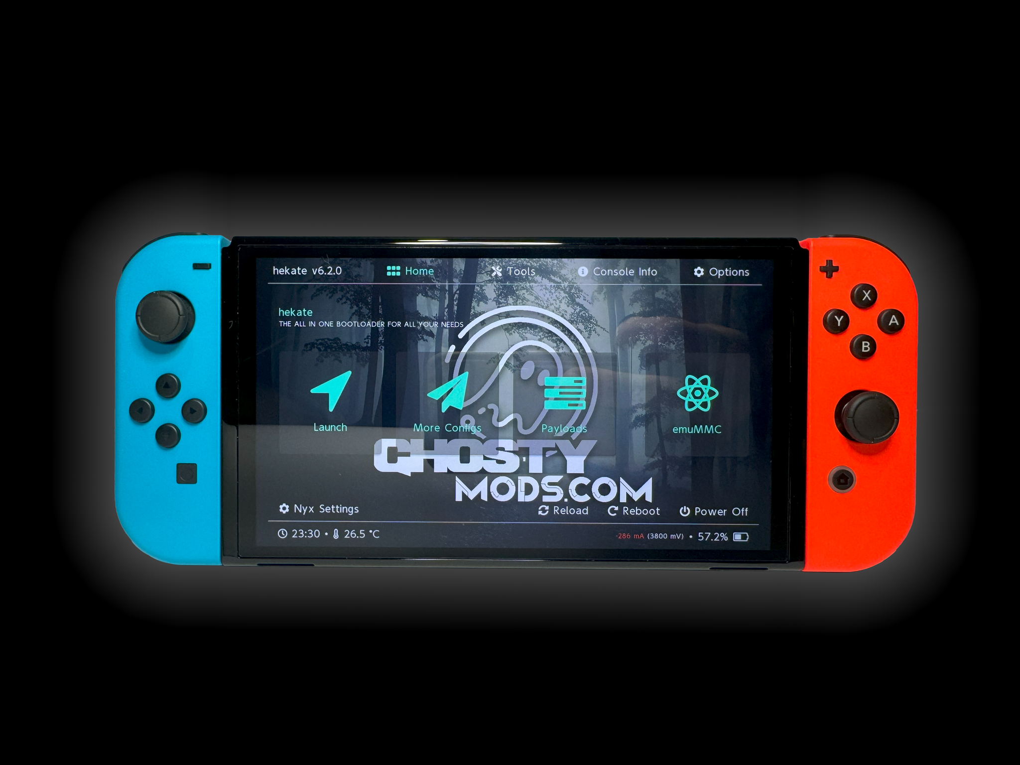 NINTENDO SWITCH OLED - NEON BLUE/RED – Ghosty Mods